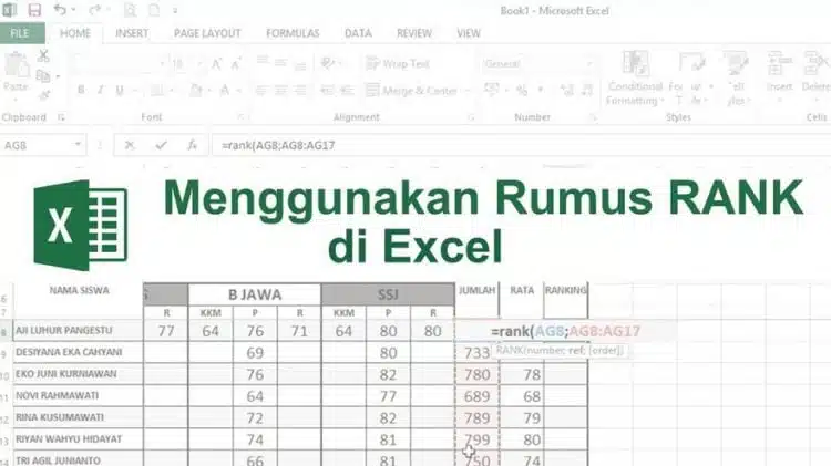 Rumus Ranking Excel - Fungsi RANK / RANK.EQ / RANK.AVG