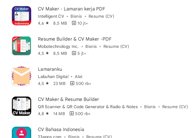 10 Rekomendasi Aplikasi Untuk Membuat CV Terbaik 10 Rekomendasi Aplikasi Untuk Membuat CV Terbaik